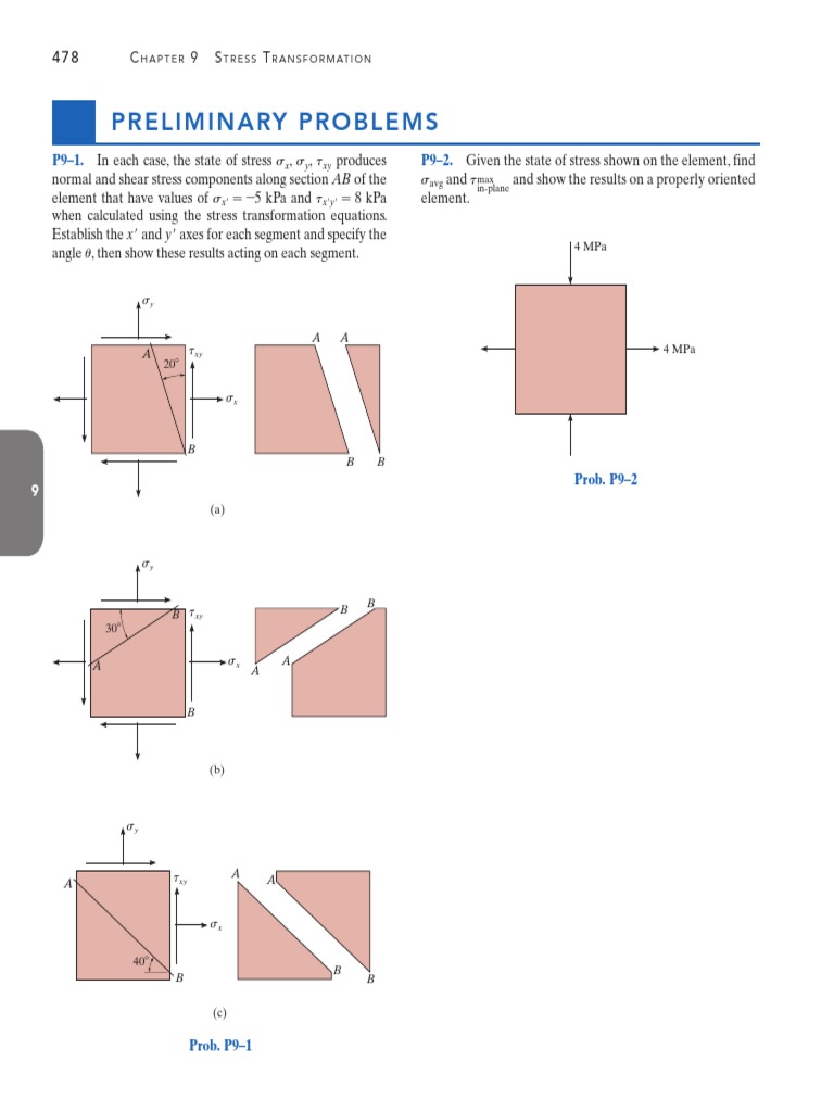 Ch9 Ch10 ALL Problems | PDF | Stress (Mechanics) | Beam (Structure)