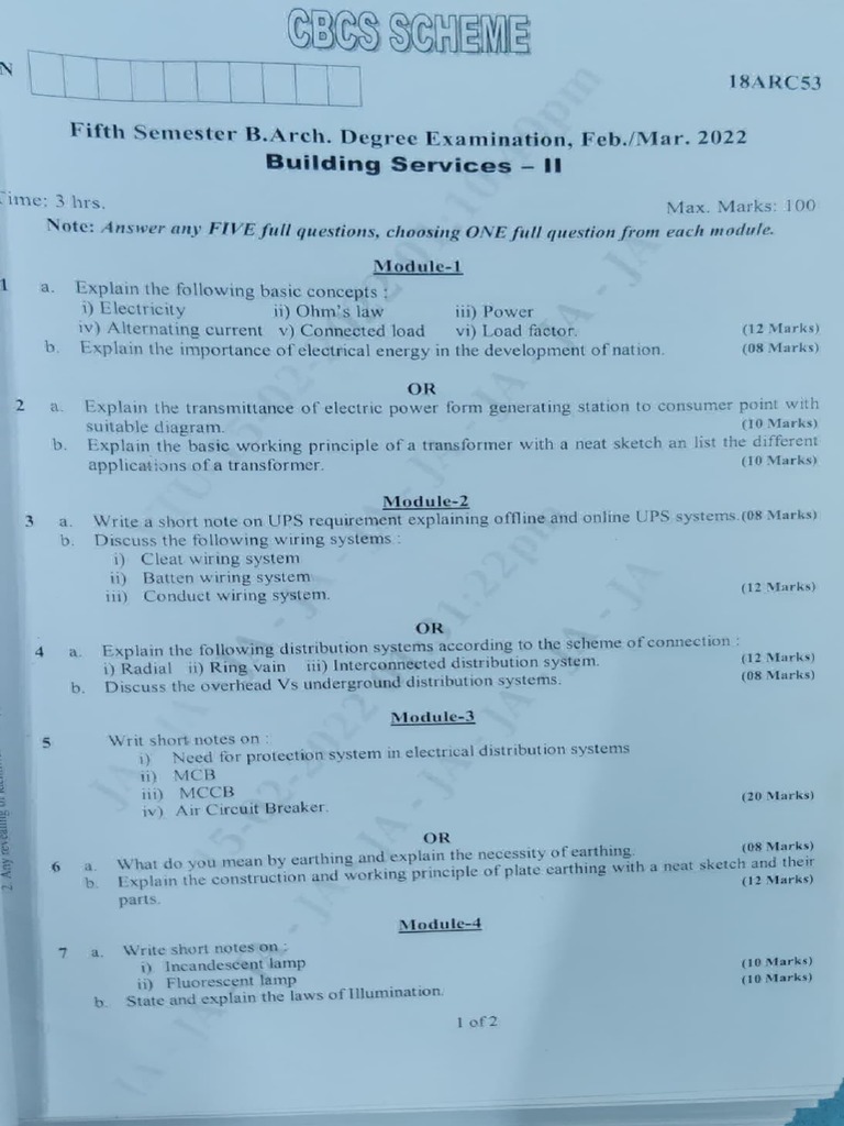 Previous Year Question Papers | PDF | Lighting | Electric Power ...