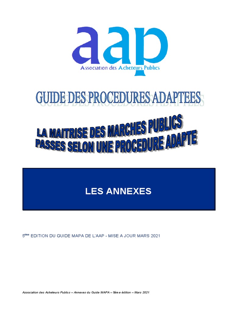 Guide MAPA : Annexes et Procédures | PDF | Économie | Business