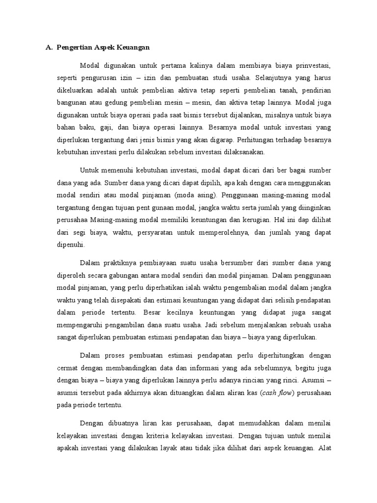 SKB Aspek Keuangan | PDF | Bisnis