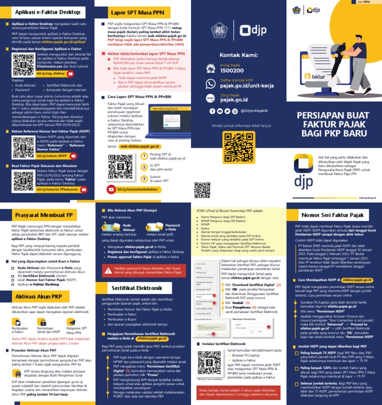 Leaflet - Persiapan Buat Faktur Pajak Bagi PKP Baru | PDF