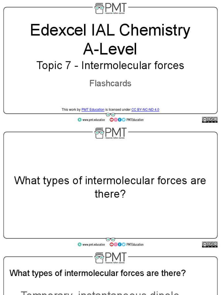 Flashcards - Topic 7 Intermolecular Forces - Edexcel IAL Chemistry A ...