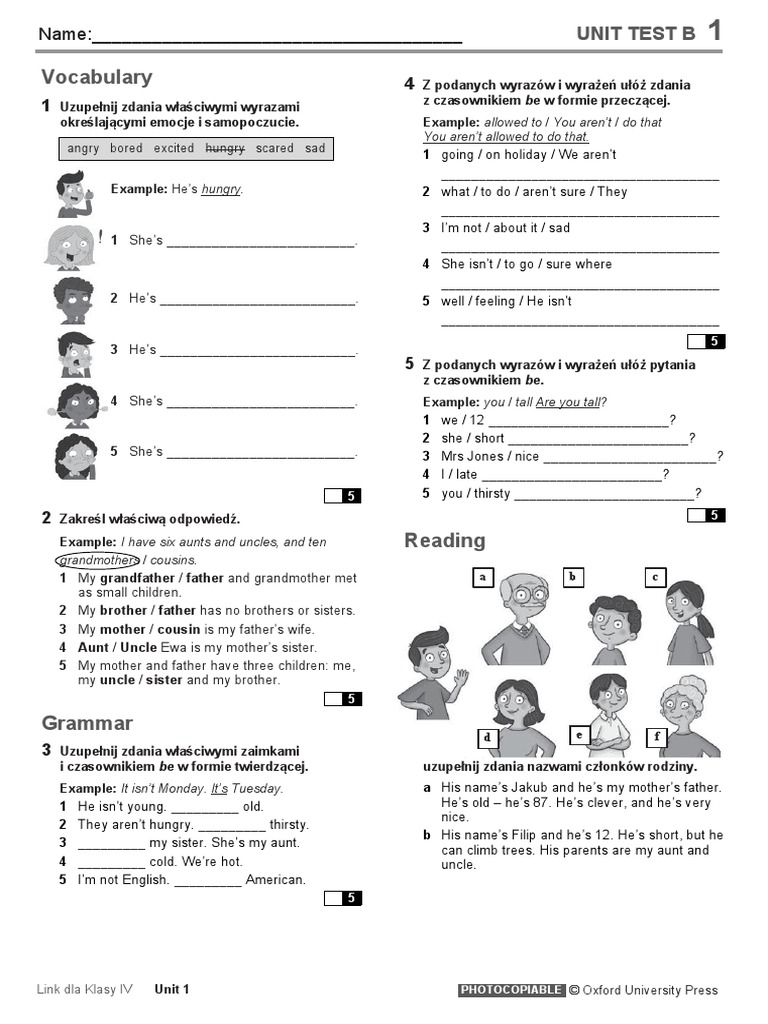 Link IV Unit 1 Test B | PDF