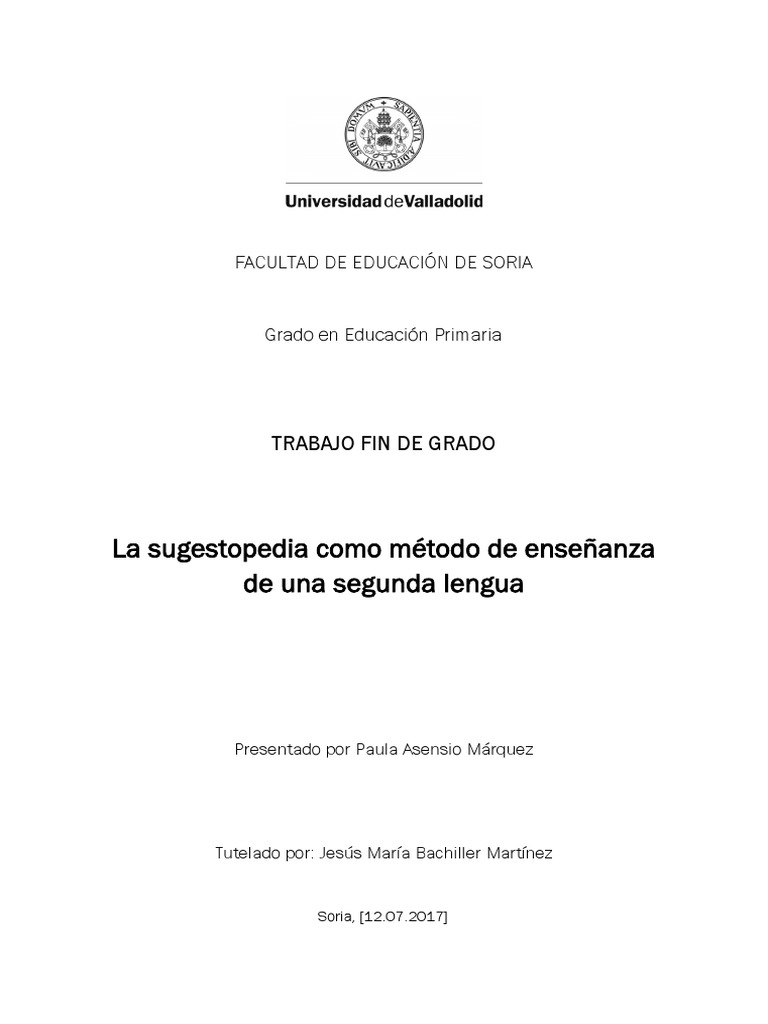 La Sugestopedia Como Mtodo de Enseanza de Una Segunda | PDF | Enseñando ...