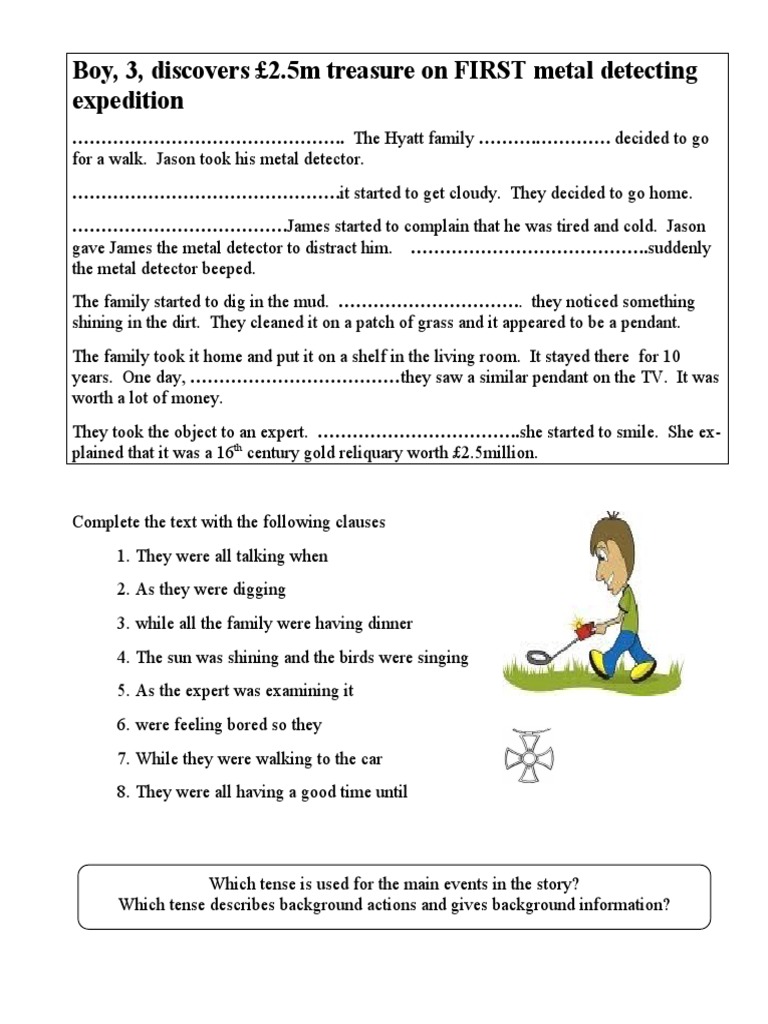 Using The Past Continuous Tense in Stories Fun Activities Games ...