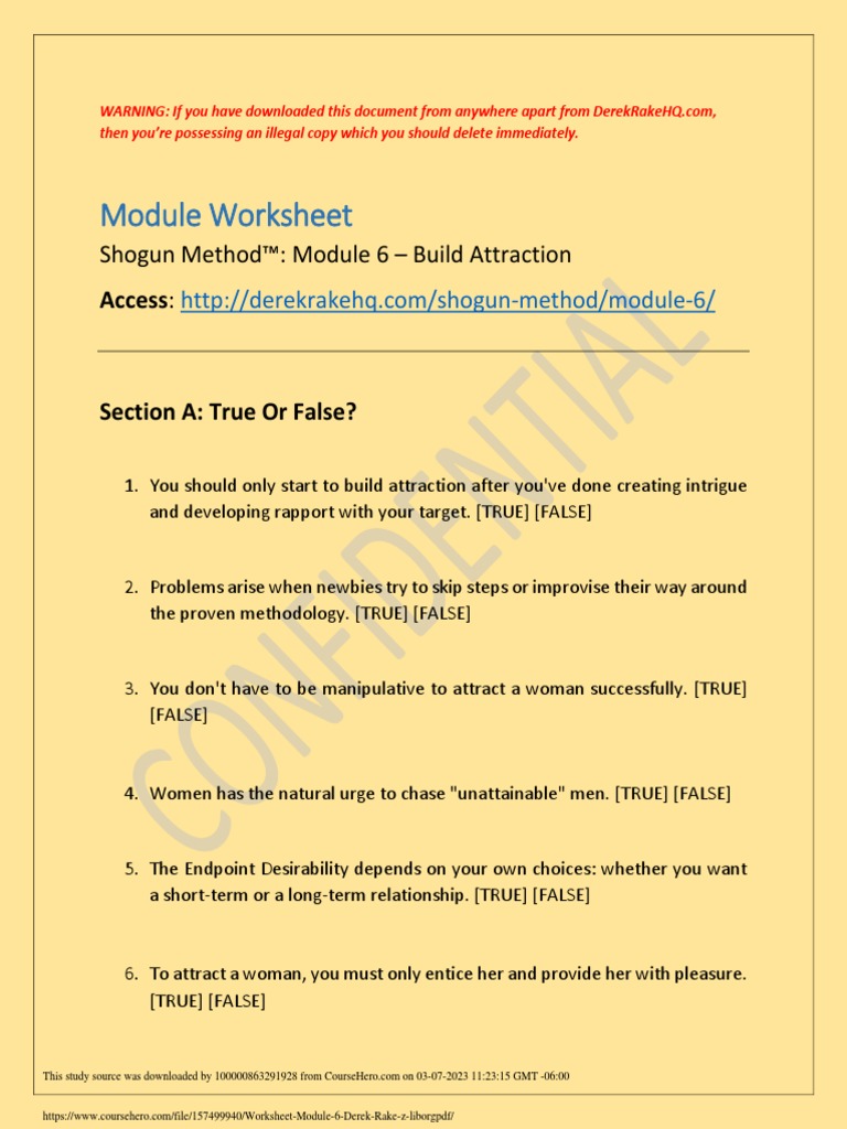 Worksheet Module 6 Derek Rake | PDF | Psychological Concepts | Cognition