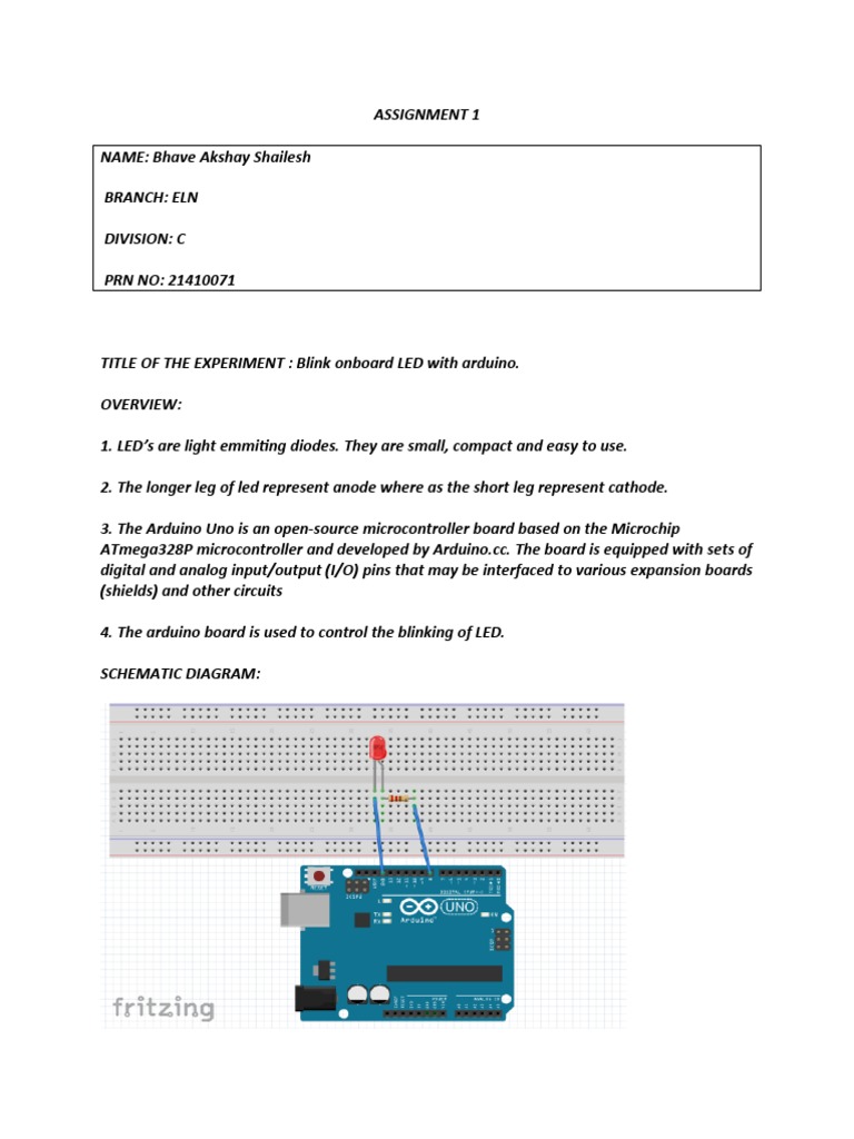 Assignment 1 | PDF | Light Emitting Diode | Arduino