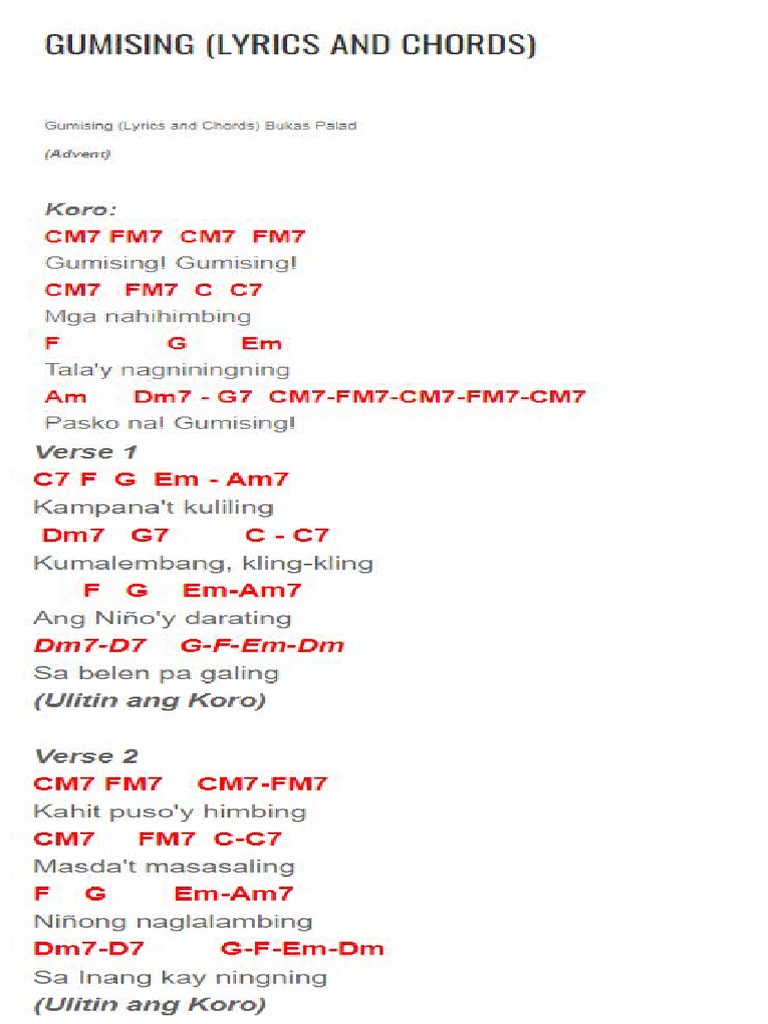 Gumising Chords | PDF