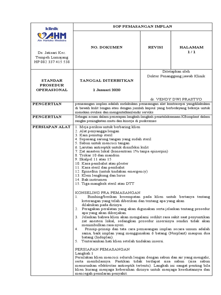 Pemasangan Implan | PDF