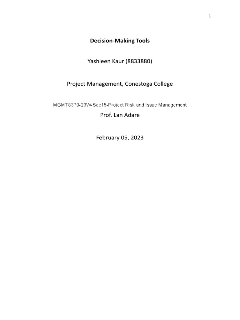 Decision Making Tools | PDF | Resort | Creativity Decision Making Tools | PDF | Resort | Creativity