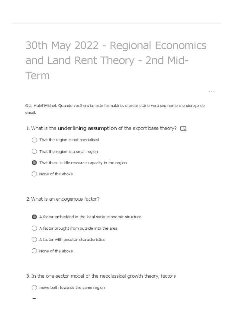 Regional Economics and Land Rent Theory | PDF | Economic Growth ...