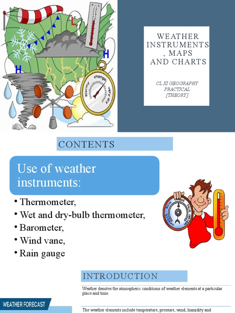 Weather Instruments, Maps | PDF | Thermometer | Meteorology