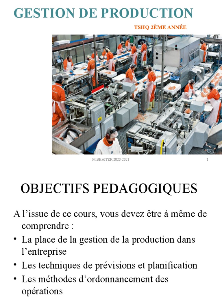 Gestion de la Production : Concepts Clés | PDF