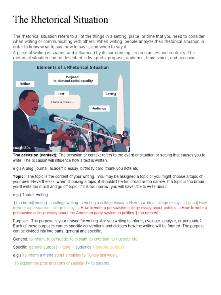 The Rhetorical Situation | PDF | Rhetoric | Essays