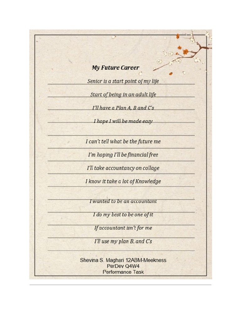 Poem About My Future | PDF
