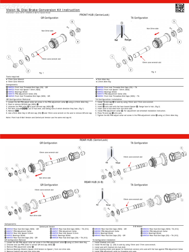 Vision SL Disc Brake Conversion Kit Instruction 6 | PDF | Vehicle Parts ...