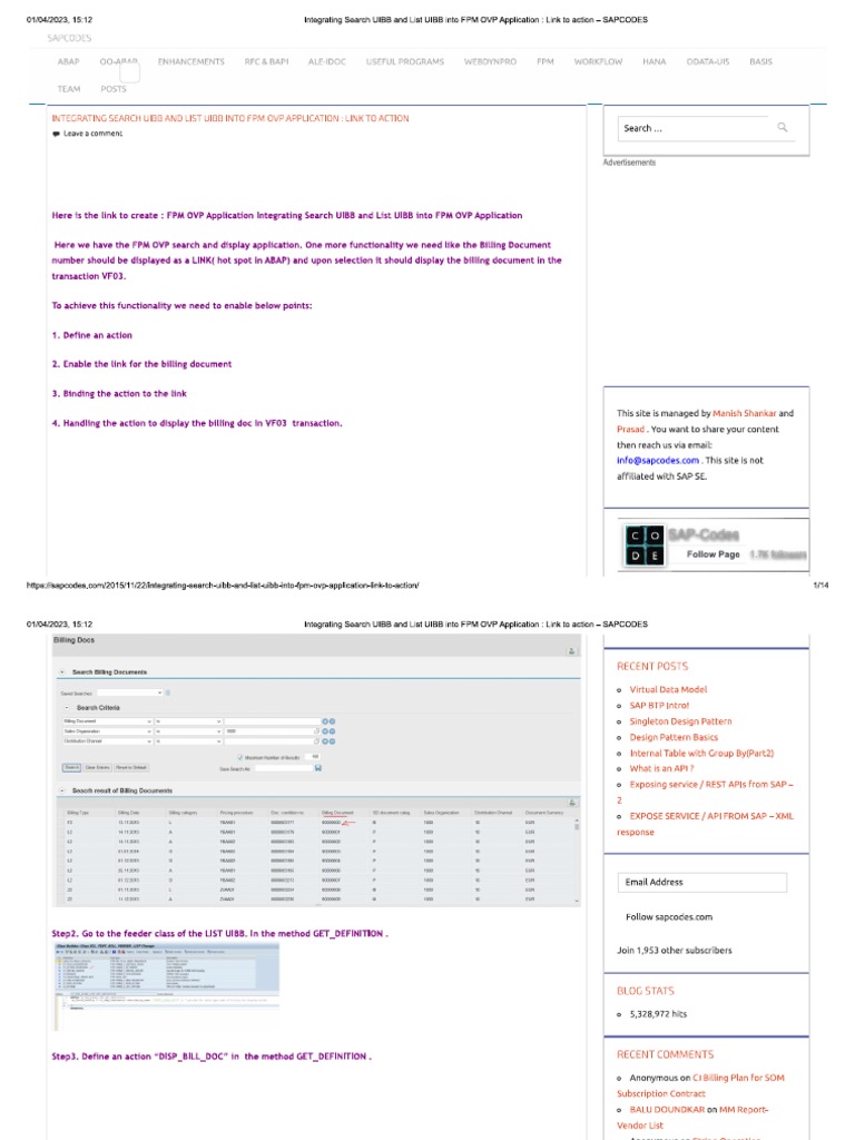 Integrating Search Uibb and List Uibb Into FPM Ovp Application Link To Action | PDF