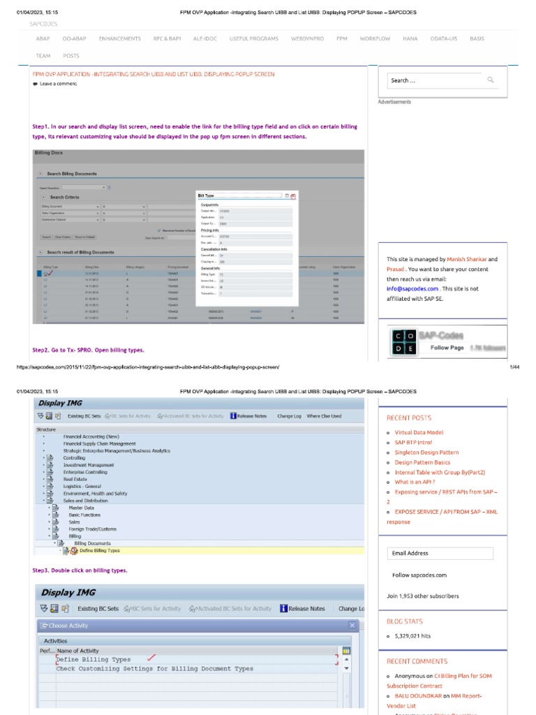 FPM Ovp Application Integrating Search Uibb and List Uibb Displaying Popup Screen | PDF