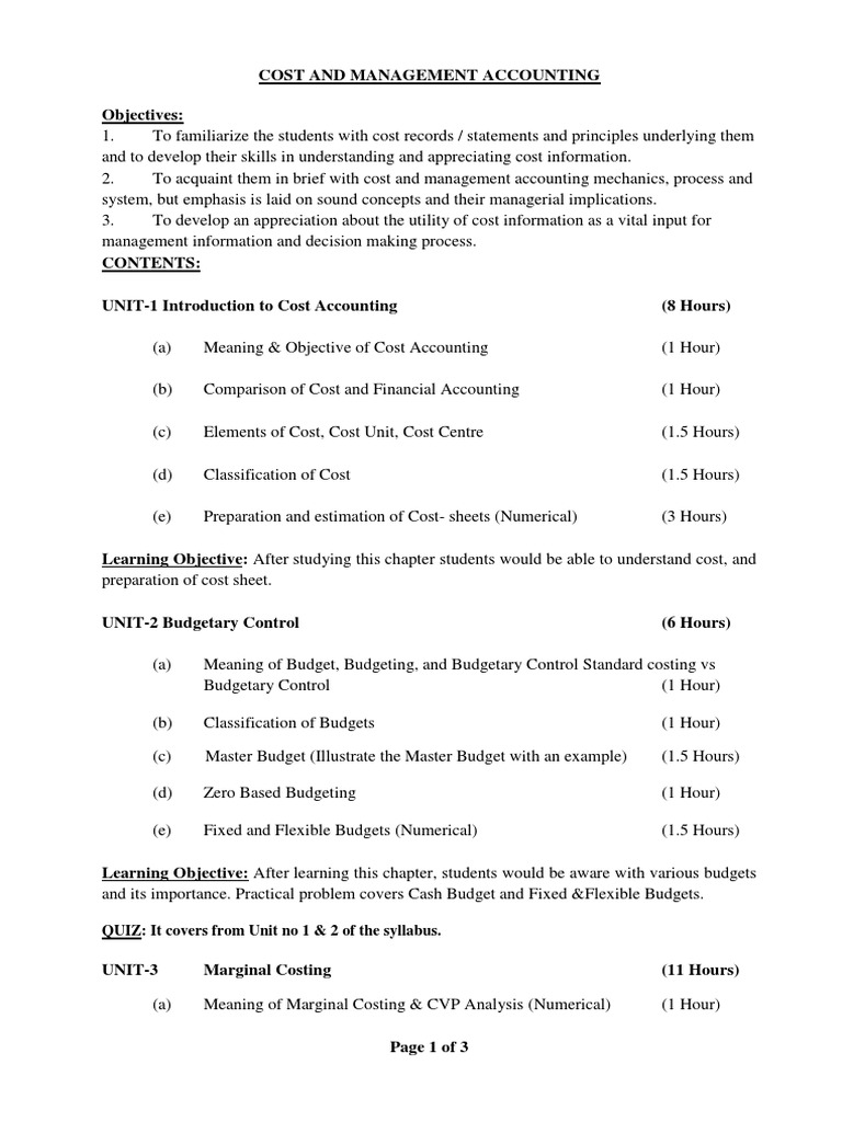 01 - Revised - Cost & Management Accounting - 2023 - 31-01-2023 | PDF ...