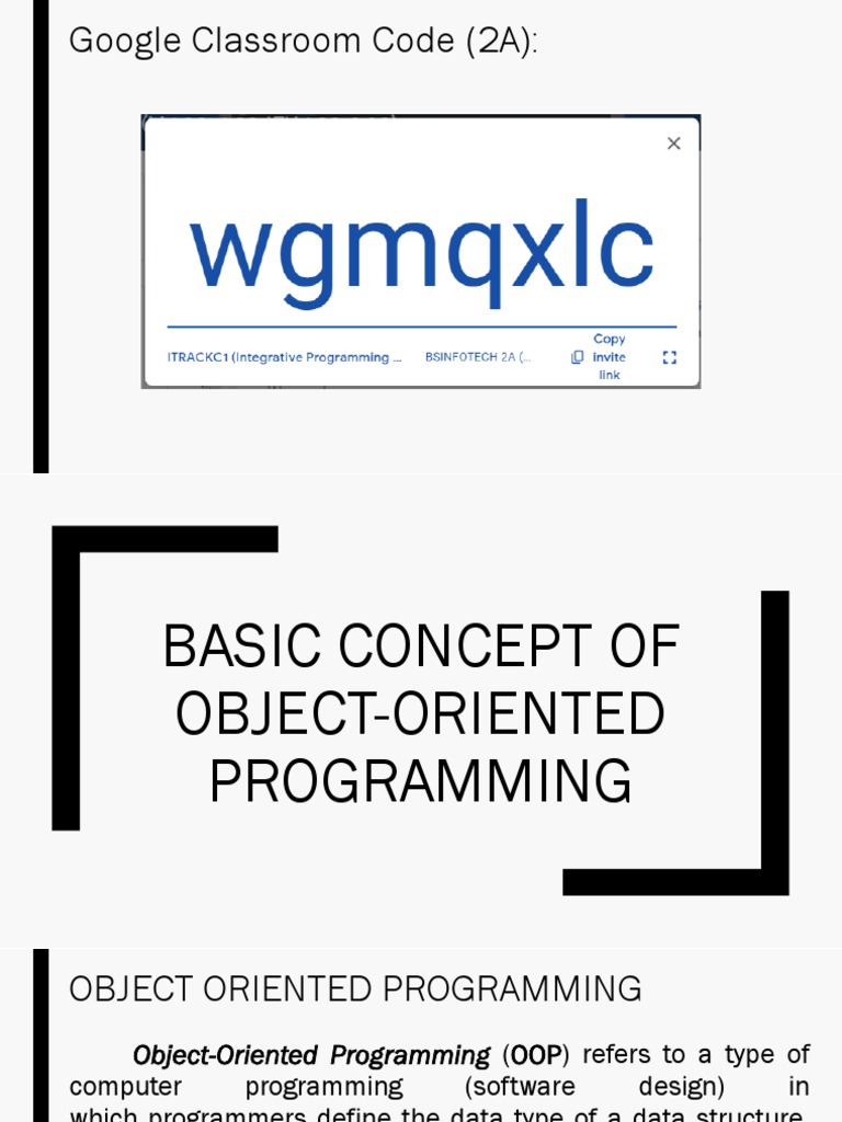 Lesson1-Basic Concept of OOPs | PDF | Inheritance (Object Oriented Programming) | Object ...