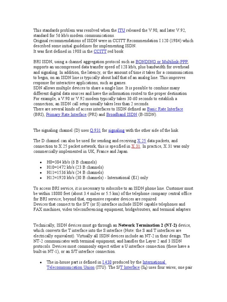 Isdn | PDF | Electronics | Information And Communications Technology