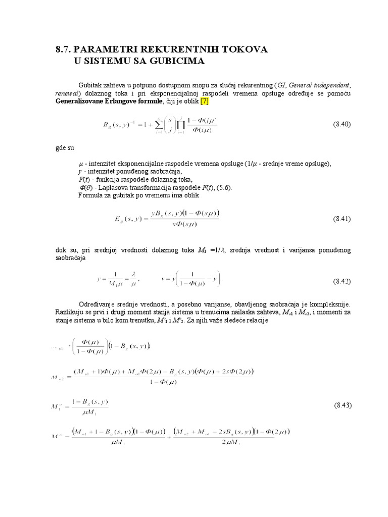 Parametri Rekurentnih Tokova | PDF