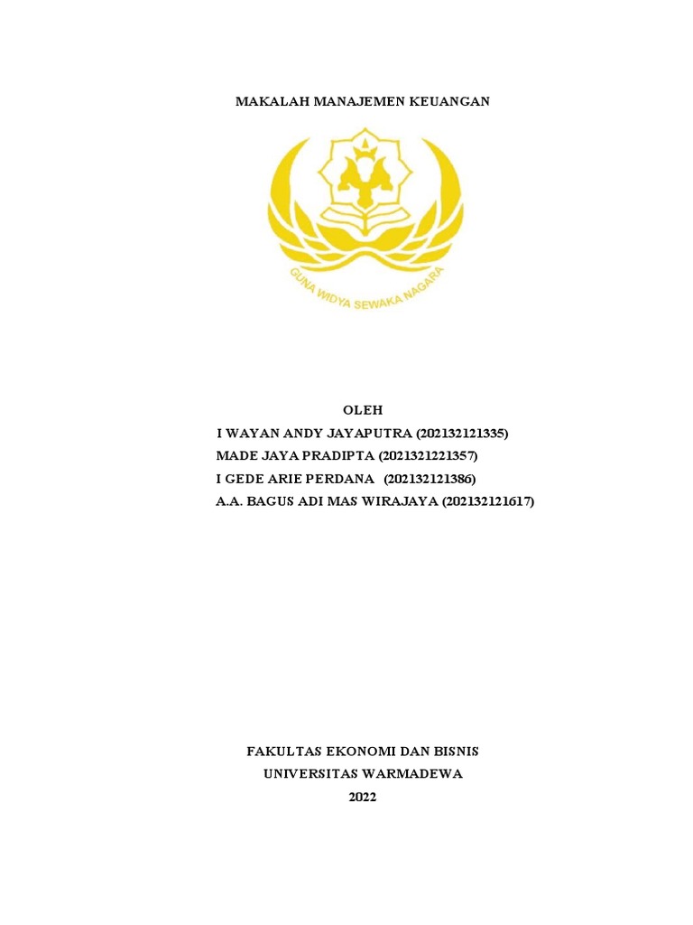 Makalah Manajemen Keuangan | PDF