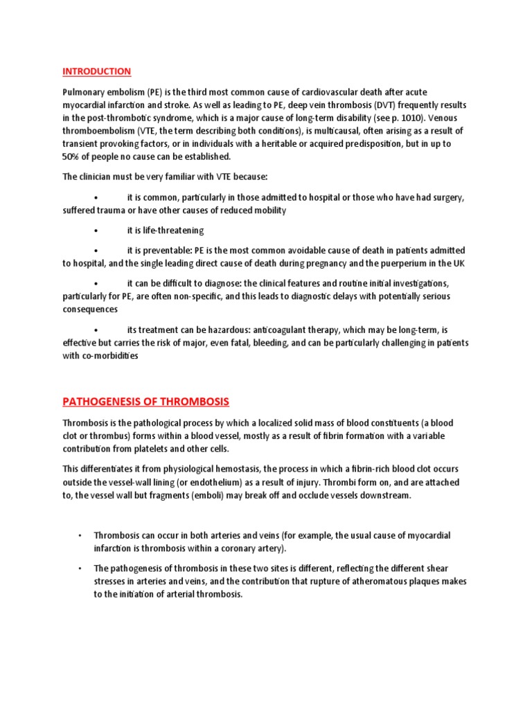 Venous Thromboembolic Disease | PDF | Thrombosis | Thrombus