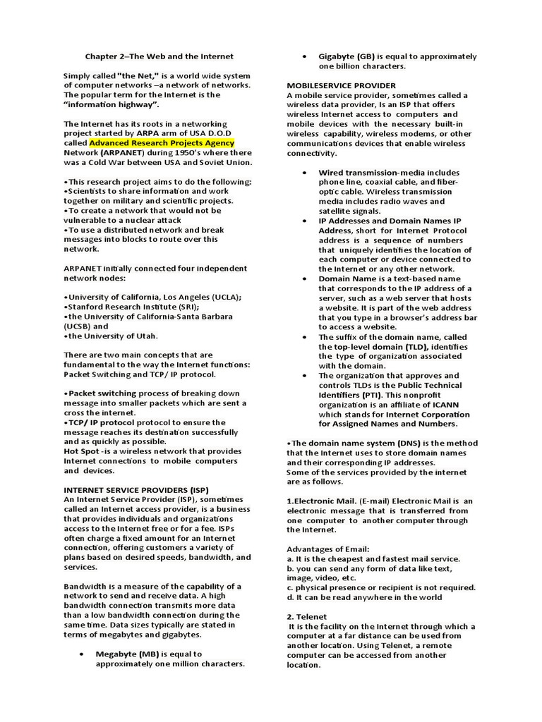 Chapter 2 - IT ERA | PDF | Internet | Computer Network