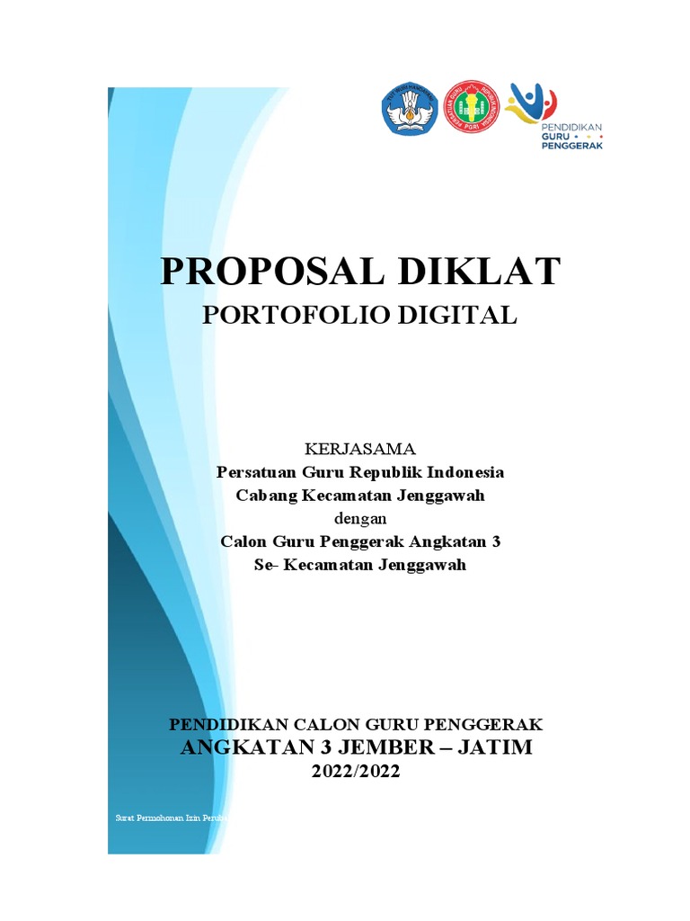Rev Proposal Diklat Portofolio Digital CGP Jenggawah 2022 | PDF