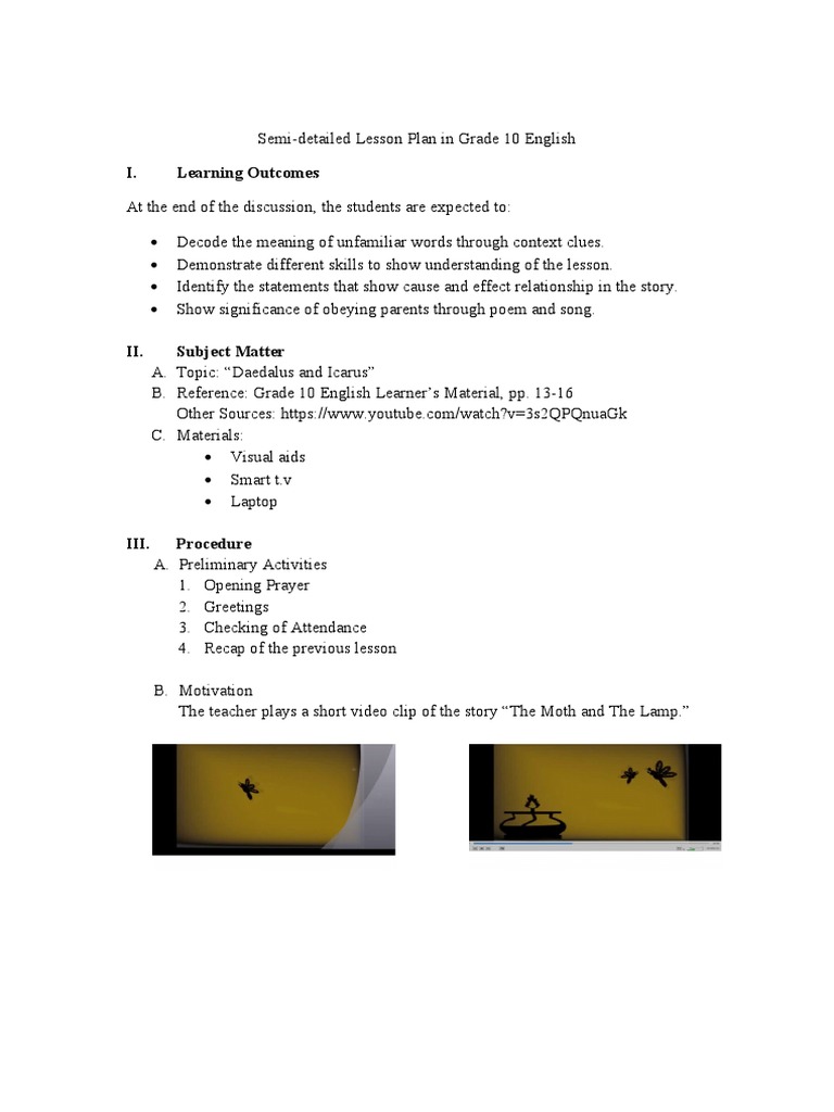 Daedalus and Icarus Lesson Plan | PDF | Cognition | Cognitive Science