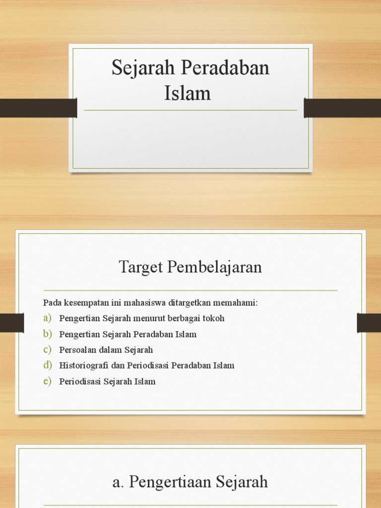 Sejarah Peradaban Islam: Definisi dan Periodisasi | PDF