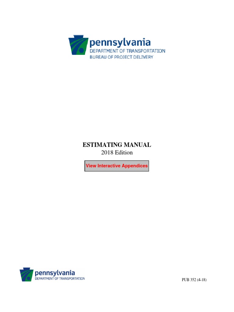 Pennsylvania DOT Estimating Manual | PDF