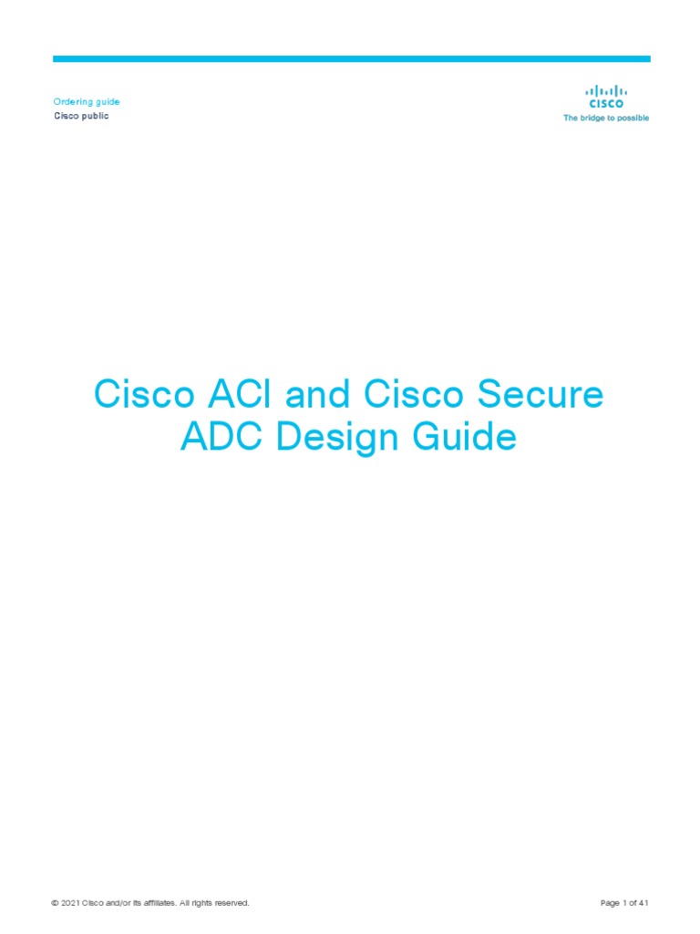 Aci Secure Adc Design Guide | PDF | Computer Network | Ip Address