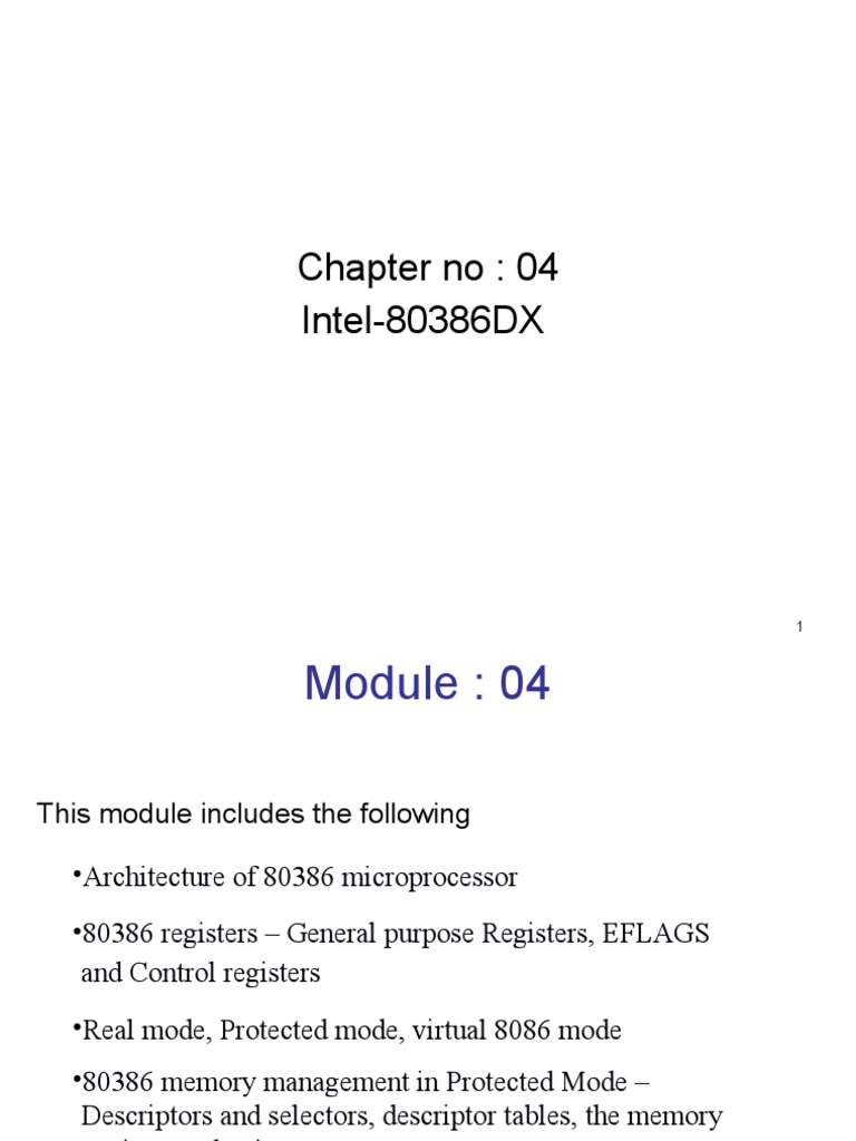 Module 4 - 80386DX | Download Free PDF | Central Processing Unit | Computer Data Storage
