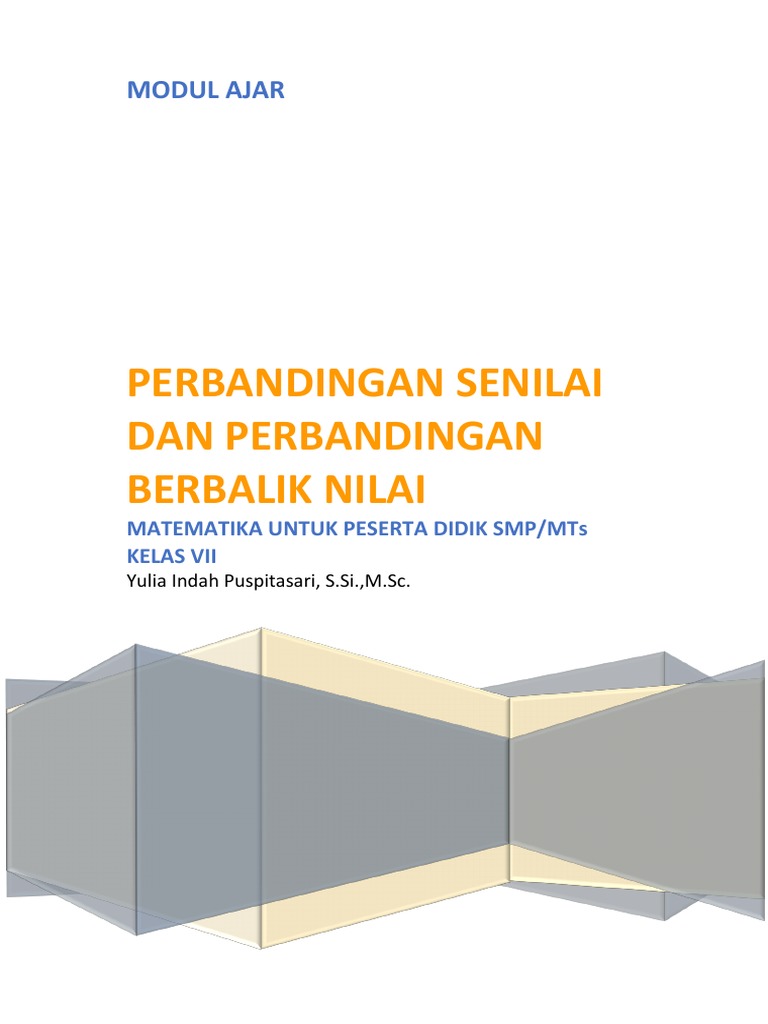 Modul Ajar Matematika - Perbandingan Senilai Dan Perbandingan Berbalik Nilai - Fase D | PDF ...