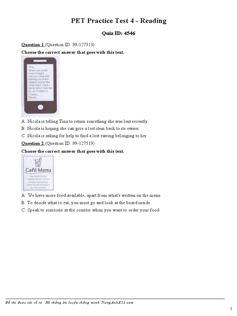 Quiz 4546 Pet Practice Test 4 Reading | PDF | Map | Geography