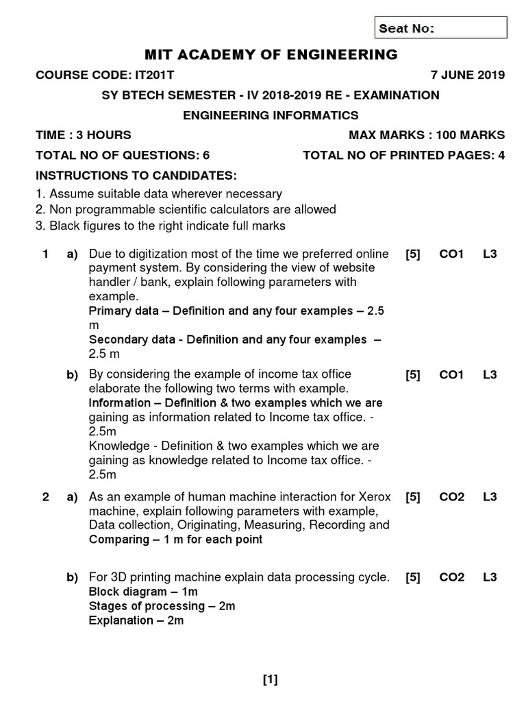 SY - Engineering Informatics - JUN 2019 | PDF