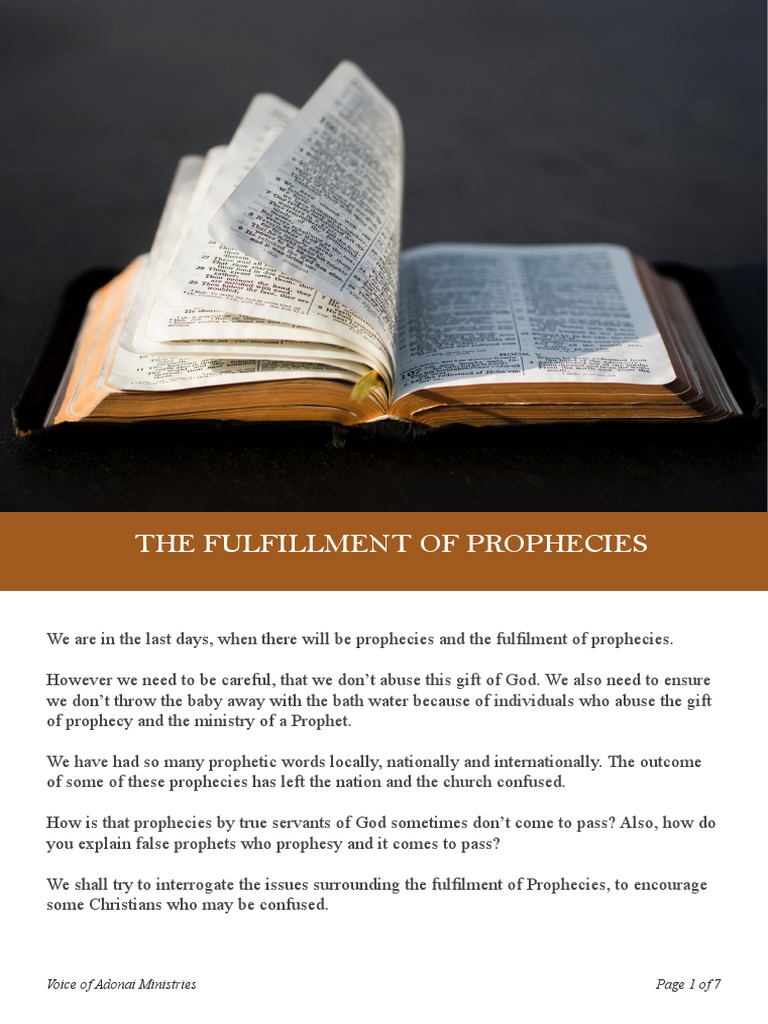 The Fulfillment of Prophecies - Adonai Media | PDF | Prophecy | Prophet