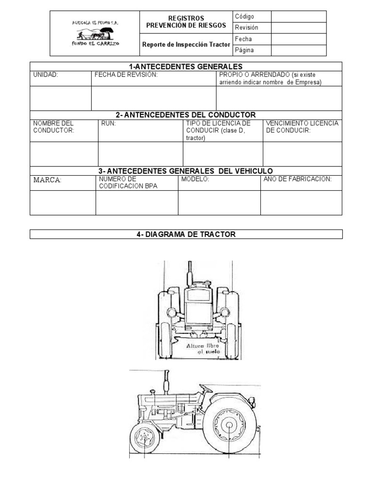 Inspección y Prevención de Riesgos en Tractores | PDF | Tractor ...