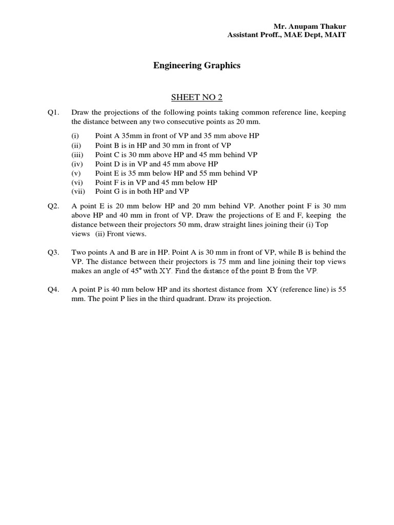 Sheet No. 2 Points | PDF | Technology & Engineering