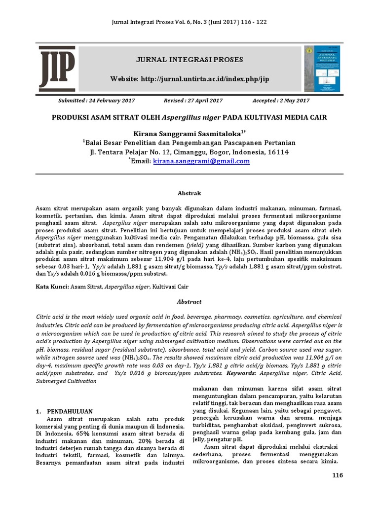 Jurnal Integrasi Proses Website: Http://jurnal - Untirta.ac - Id/index ...