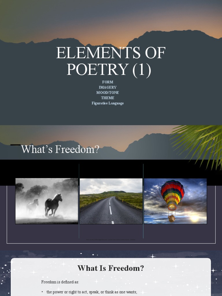 Elements of Poetry and Analysis Guide | PDF | Poetry