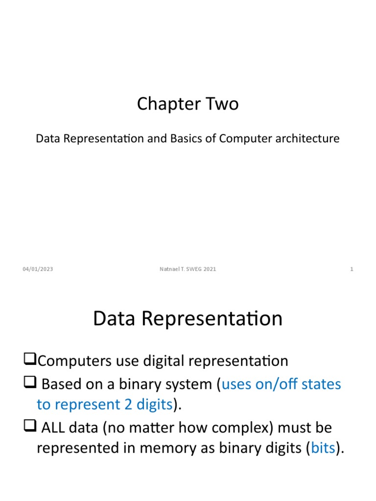 Chapter Two: Data Representation and Basics of Computer Architecture | PDF | Character Encoding ...