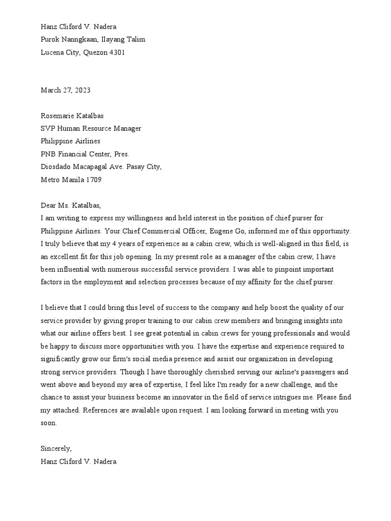 Application Letter | PDF