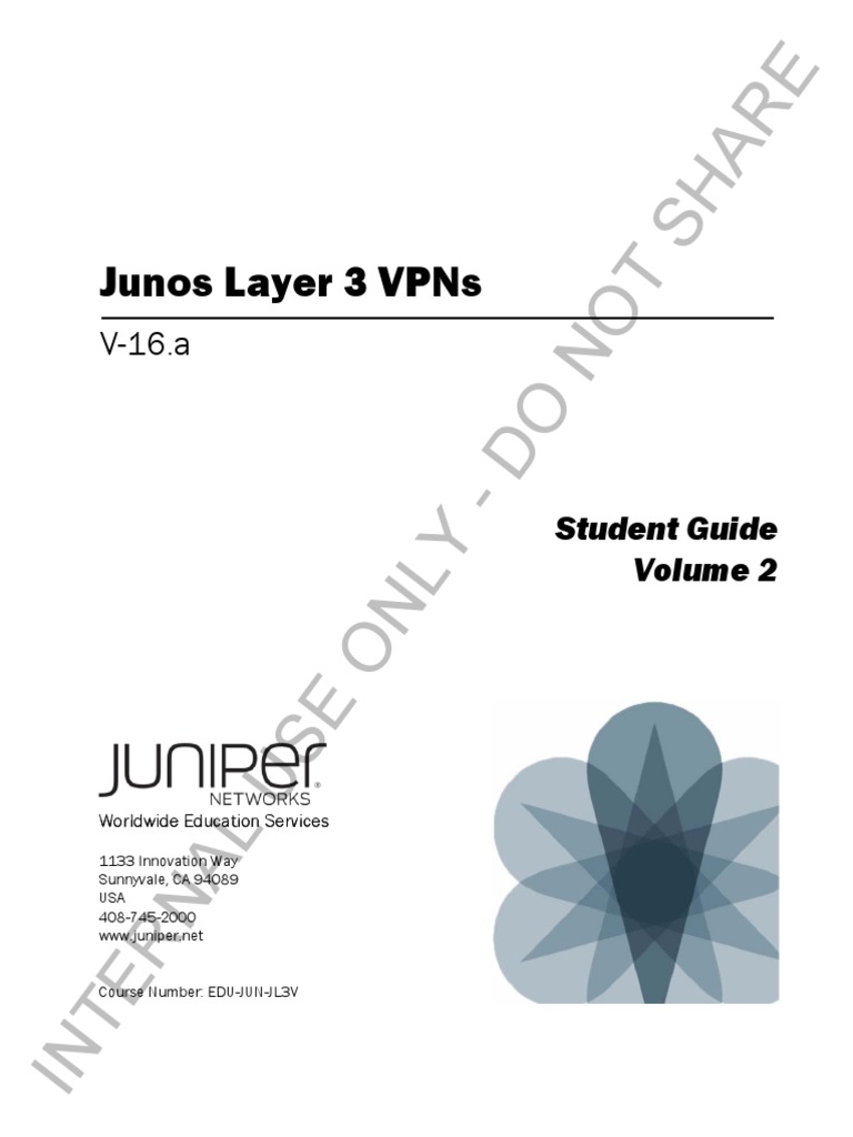 L Use Only - Do Not Share: Junos Layer 3 Vpns | PDF | Virtual Private Network | Command Line ...