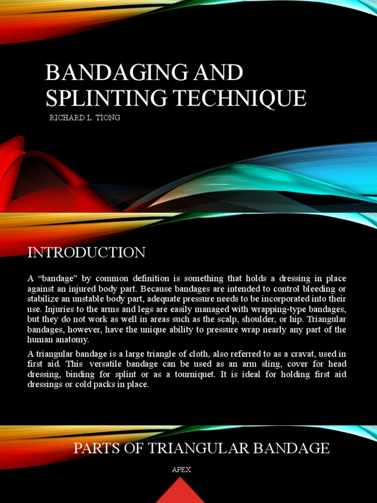 Bandaging and Splinting Technique | PDF | Musculoskeletal System ...