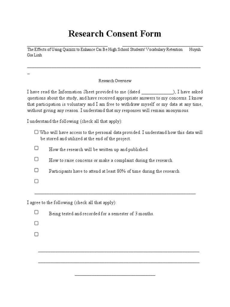 Main - Research Consent Form | PDF