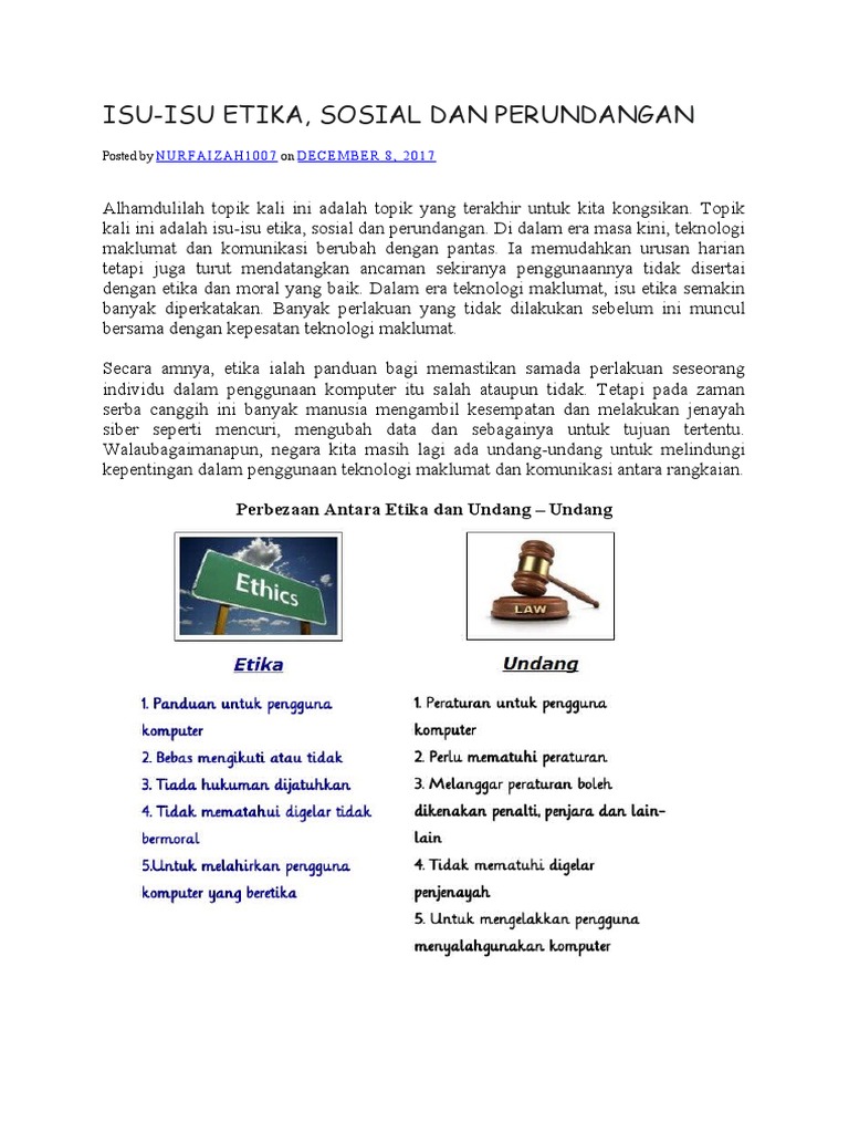 Etika Dan Perundangan Perbezaan | PDF