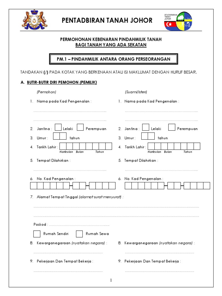 Borang-PM1 2022 | PDF
